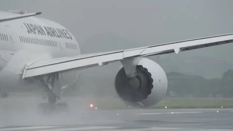 Powerful Jet Engine Water Spray, Japan B... | Stock Video | Pond5