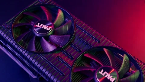 Powerful modern GPU Video Card with two ... | Stock Video | Pond5