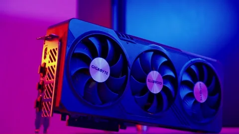 Powerful modern GPU Video Card with thre... | Stock Video | Pond5