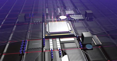 Powerful Server Processor On Motherboard... | Stock Video | Pond5