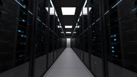 Data Center Server Room 3D Stock Video Footage | Royalty Free Data Center Server Room 3D Videos ...