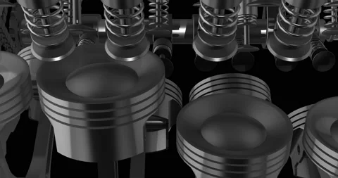 Powerful V8 Engine 3D Animation. Camera ... | Stock Video | Pond5