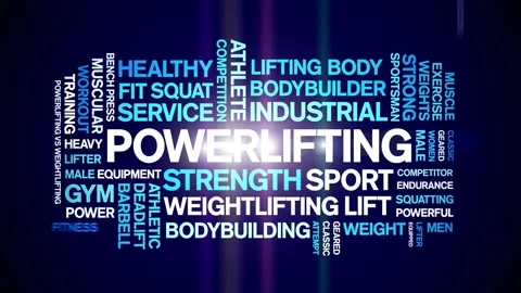 Powerlifting animated word cloud,animati... | Stock Video | Pond5