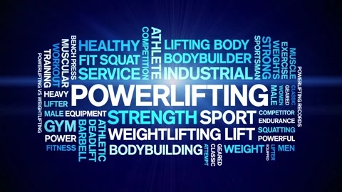 Powerlifting animated word cloud,animati... | Stock Video | Pond5