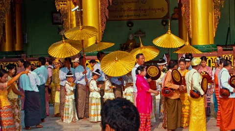 Poy Sang Long ceremony at Shwedagon pago... | Stock Video | Pond5