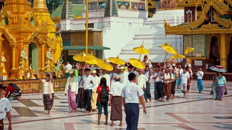 Poy Sang Long ceremony at Shwedagon pago... | Stock Video | Pond5