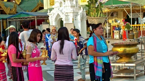 Poy Sang Long ceremony at Shwedagon pago... | Stock Video | Pond5
