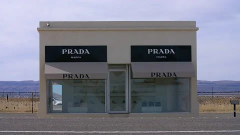 Prada Marfa Store sculptural art install... | Stock Video | Pond5