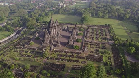 Prambanan Hindu Temple with distant Mera... | Stock Video | Pond5