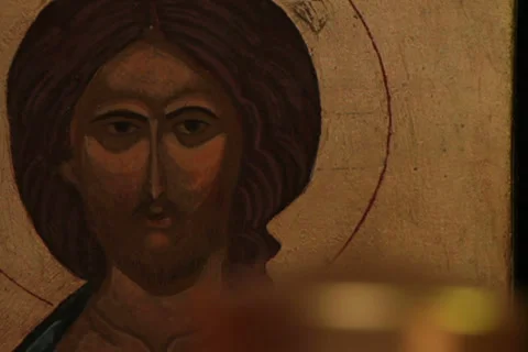 prayer lighting candle jesus christ east... | Stock Video | Pond5