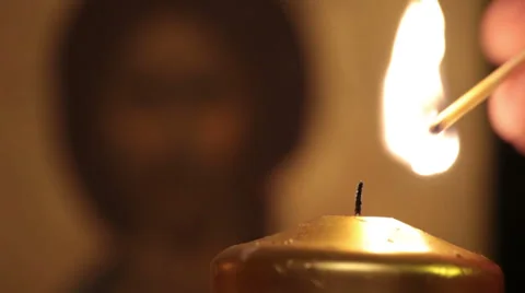 prayer lighting candle praying jesus chr... | Stock Video | Pond5