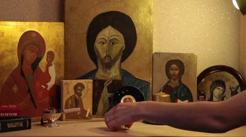 prayer lighting tealight candle praying ... | Stock Video | Pond5