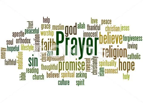 Prayer word cloud concept Stock Illustration ~ #85812280
