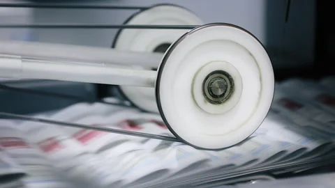 Pre-press manufacturing process of daily... | Stock Video | Pond5