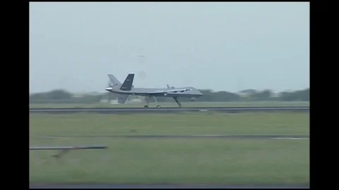 Predator B UAV aircraft take off for U.S... | Stock Video | Pond5