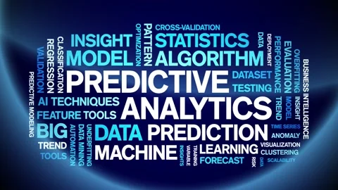 Predictive Analytics animated word cloud... | Stock Video | Pond5
