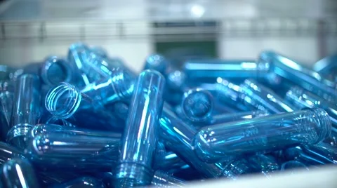 The preform of plastic bottles. Producti... | Stock Video | Pond5