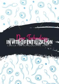 Pregnancy banner. In vitro fertilization. Artificial insemination. Hand ...
