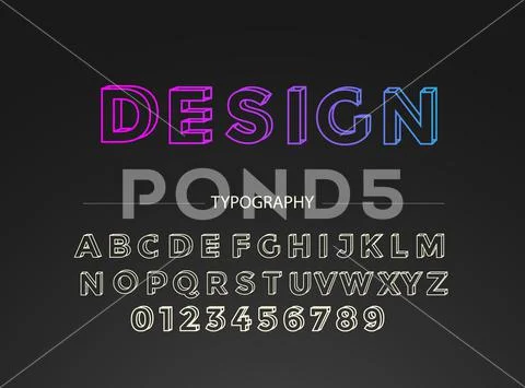 Premium Font Alphabet and numbers with 3D design Illustration #127698036