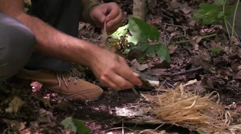 Preparing for the ignition of the fire | Stock Video | Pond5