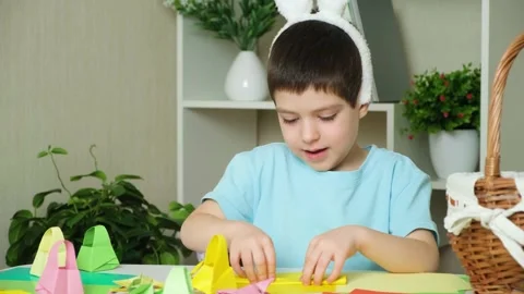 Preschool boy with rabbit ears nag head ... | Stock Video | Pond5