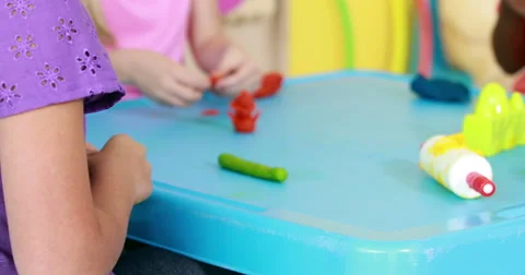 Preschool class playing with childs play... | Stock Video | Pond5