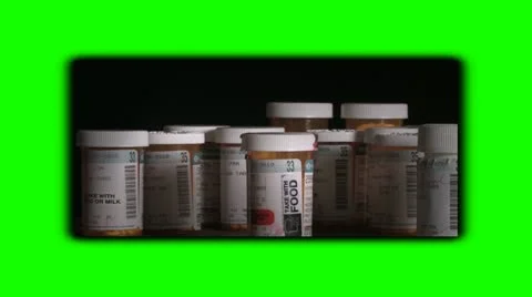 Prescription drugs zoom in green screen | Stock Video | Pond5