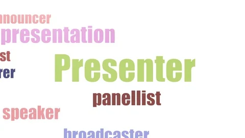 Presenter Word Cloud Animated Isolated O... | Stock Video | Pond5