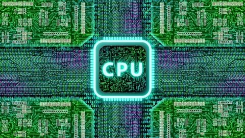 presenting cpu chipset animation with mo... | Stock Video | Pond5