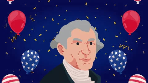 president george washington character an... | Stock Video | Pond5