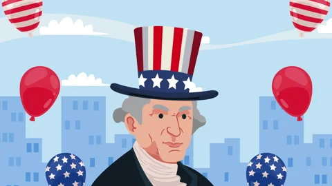 president george washington character an... | Stock Video | Pond5