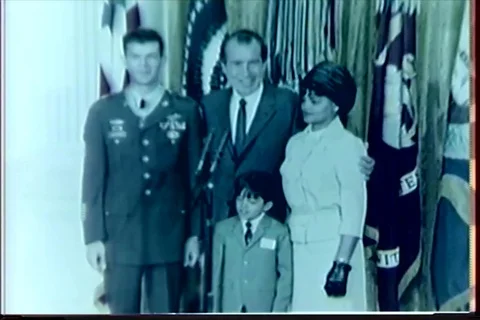 President Richard Nixon poses with SFC F... | Stock Video | Pond5