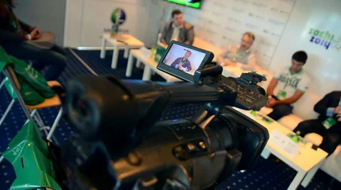 Press conference with organizers of prep... | Stock Video | Pond5