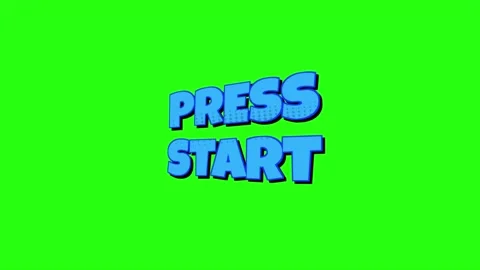 Press start comic text animation on gree... | Stock Video | Pond5