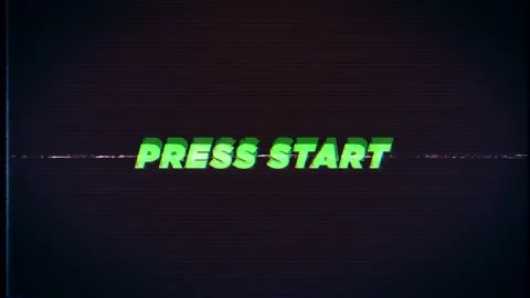 PRESS START Retro text effects with glit... | Stock Video | Pond5