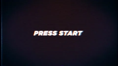 PRESS START Retro text effects with glit... | Stock Video | Pond5