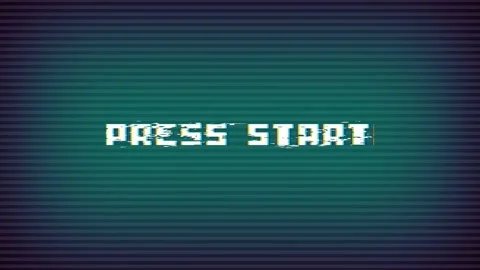 Press Start Retro video game screen, VHS... | Stock Video | Pond5