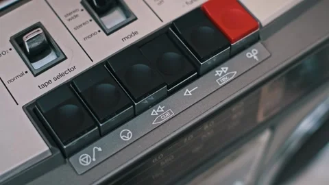 Pressing Play Button on Vintage Cassette... | Stock Video | Pond5