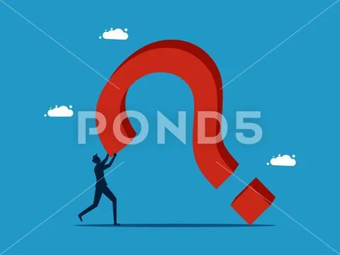 Pressure of big problems. man pressured by big question mark ~ Clip Art ...
