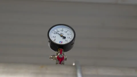 Pressure meter dial with scale and valve... | Stock Video | Pond5