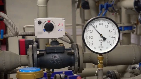 Pressure sensor in the boiler room on th... | Stock Video | Pond5