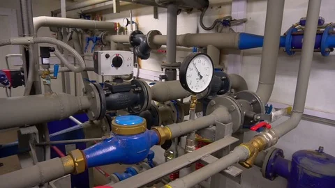 Pressure sensor in the boiler room on th... | Stock Video | Pond5