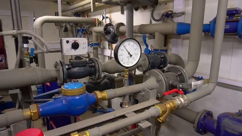 Pressure sensor in the boiler room on th... | Stock Video | Pond5