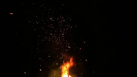 Pretty bonfire background with real flam... | Stock Video | Pond5