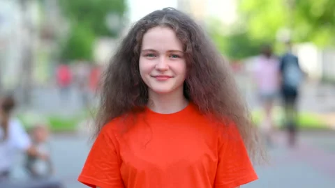 Pretty European teen school girl looking... | Stock Video | Pond5