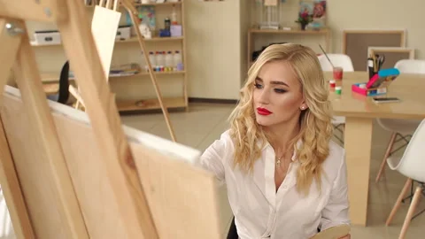 Girl Canvas Art Stock Videos – Royalty-Free HD & 4K Videos