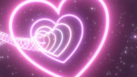 Pretty Pink Love Heart Tunnel Curved Pat... | Stock Video | Pond5