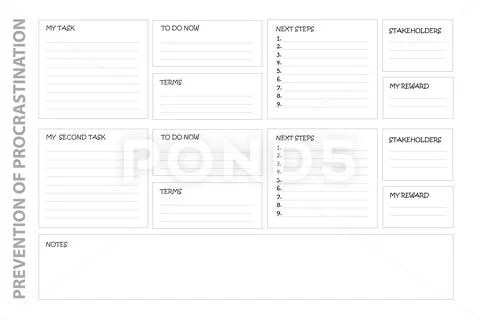 Prevention of procrastination blank template vector: Graphic #96698933