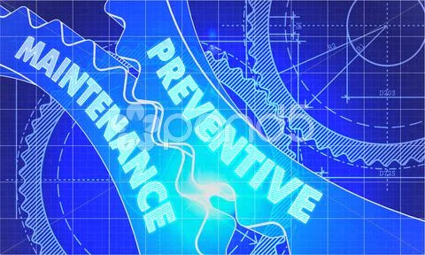 Preventive Maintenance Concept. Blueprint of Gears ~ Clip Art #58343951