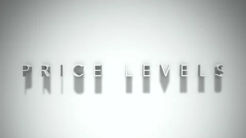 price levels 3D title animation white te... | Stock Video | Pond5